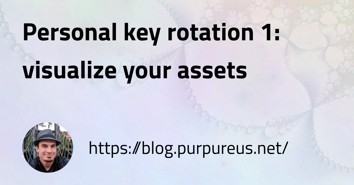 Personal key rotation 1: visualize your assets